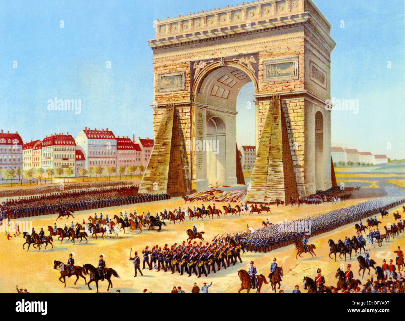 FRANCO-PREUSSISCHER Krieg - siegreiche deutschen Truppen marschieren ...