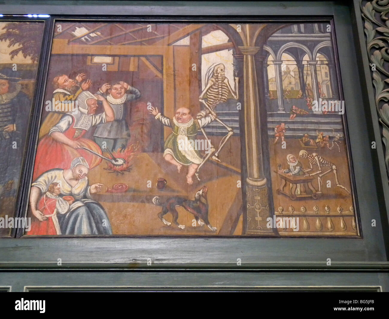 Bildtafeln der Totentanz, Inneres der St. Petri-Kirche, Wolgast, Insel ... Bildtafeln der Totentanz, Inneres der St. Petri-Kirche, Wolgast, Insel ...