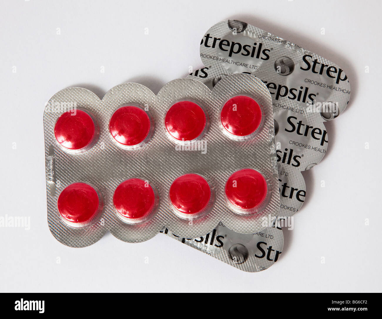 STREPSILS "Halsschmerzen" Lutschtabletten original Stockfotografie - Alamy