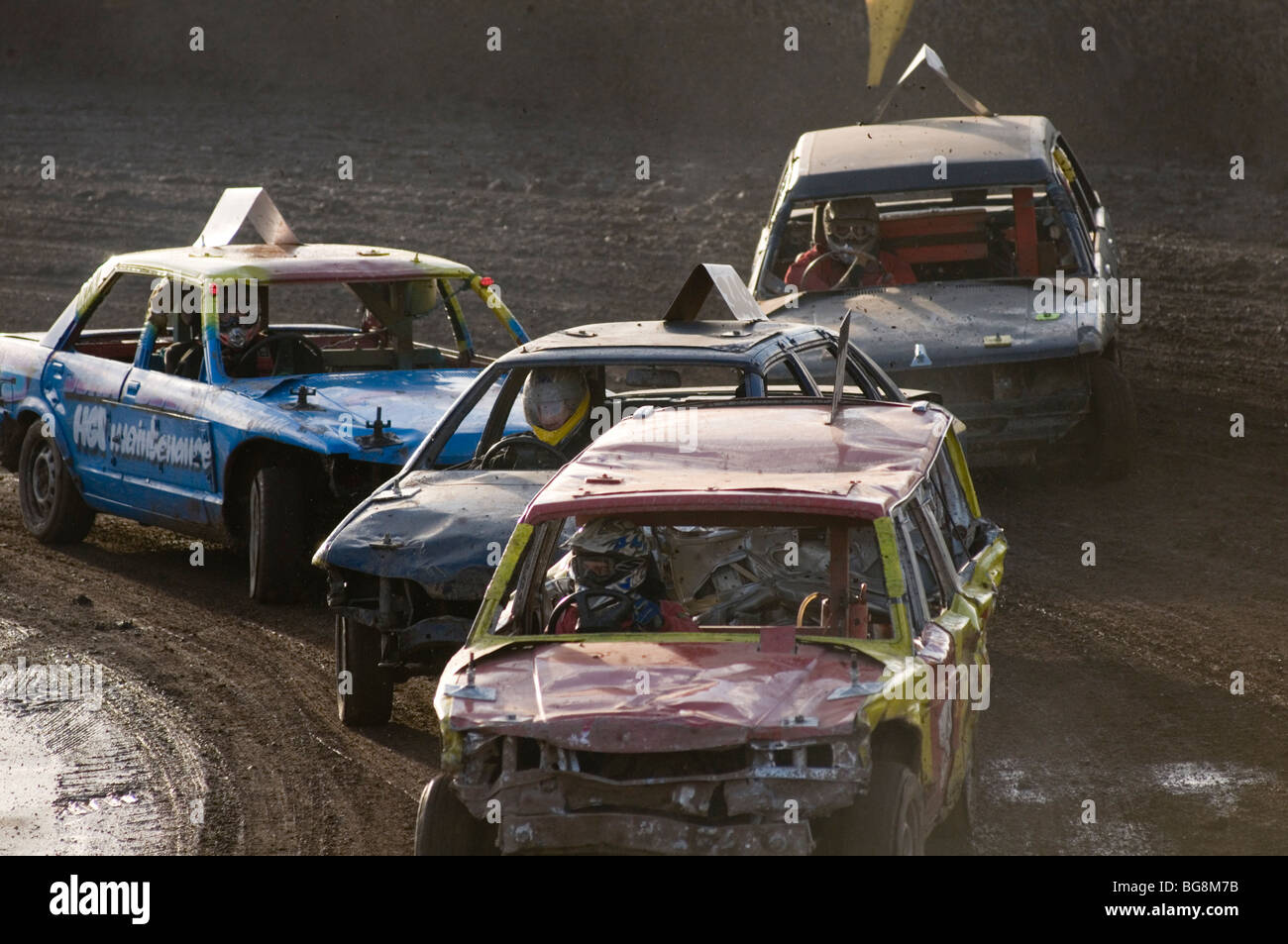 Banger Banger racing Rennen Rennwagen Stock-Car zerschlagen ...