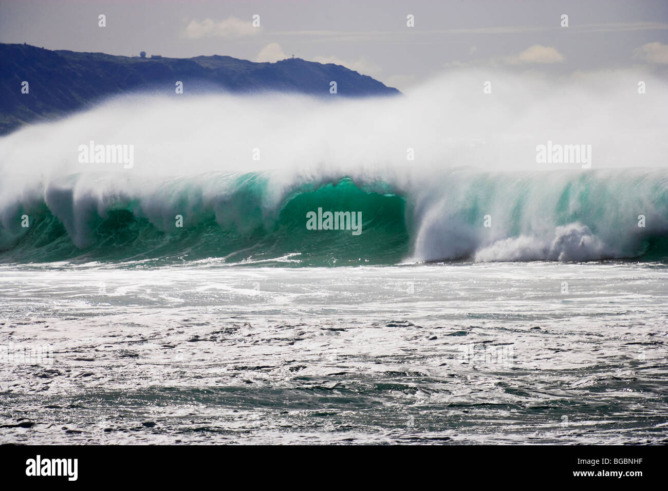 Big Surf in Sunset Beach, North Shore, Oahu, Hawaii Stockfotografie - Alamy