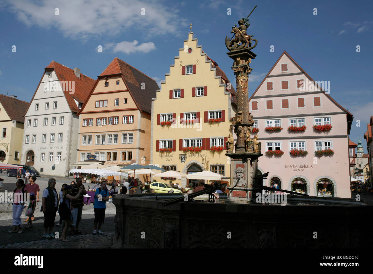 Marktplatz Marktplatz, historische Rothenburg Ob der Tauber, Bayern ...