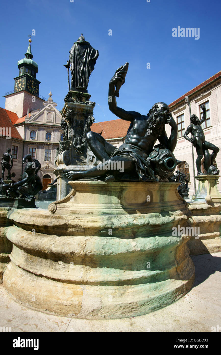 Brunnenhof in der Residenz, Brunnen-Hof im Residenzschloss, Munich, Bavaria, Germany, Europe ...