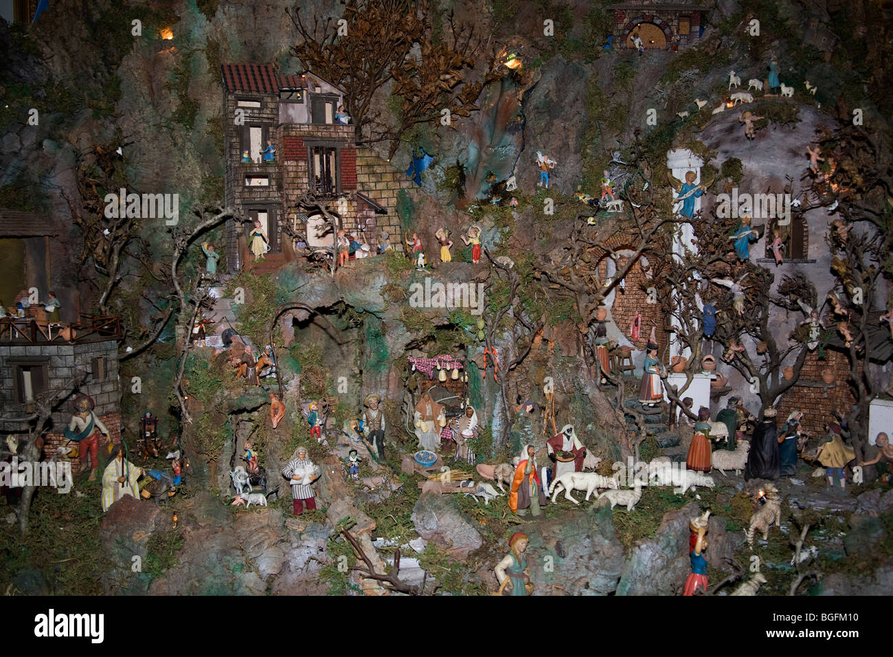 Eines der Krippen oder Presepe, die auf dem Display in Neapel an ...