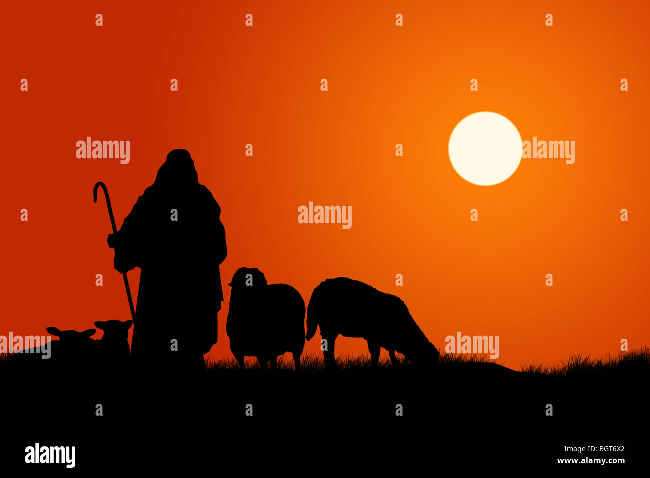 Hirte silhouette schafe -Fotos und -Bildmaterial in hoher Auflösung – Alamy