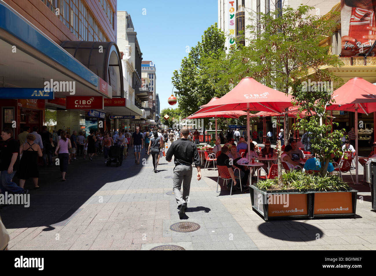 Rundle Mall, Adelaide, SA, Australien Stockfotografie - Alamy