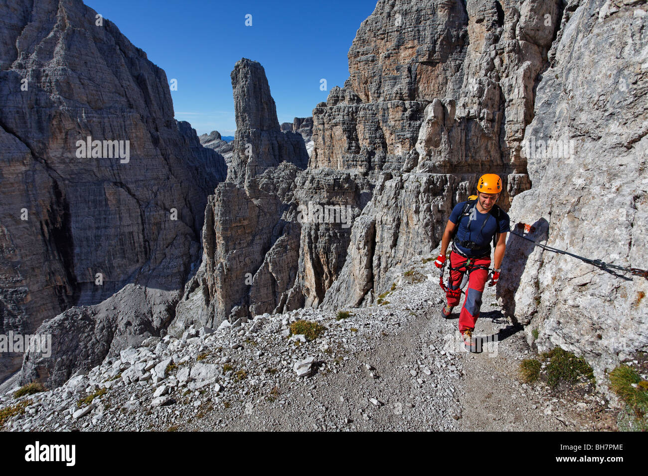 Die via Ferrata Bochette Centrali in den Brenta Dolomiten, Italien ...