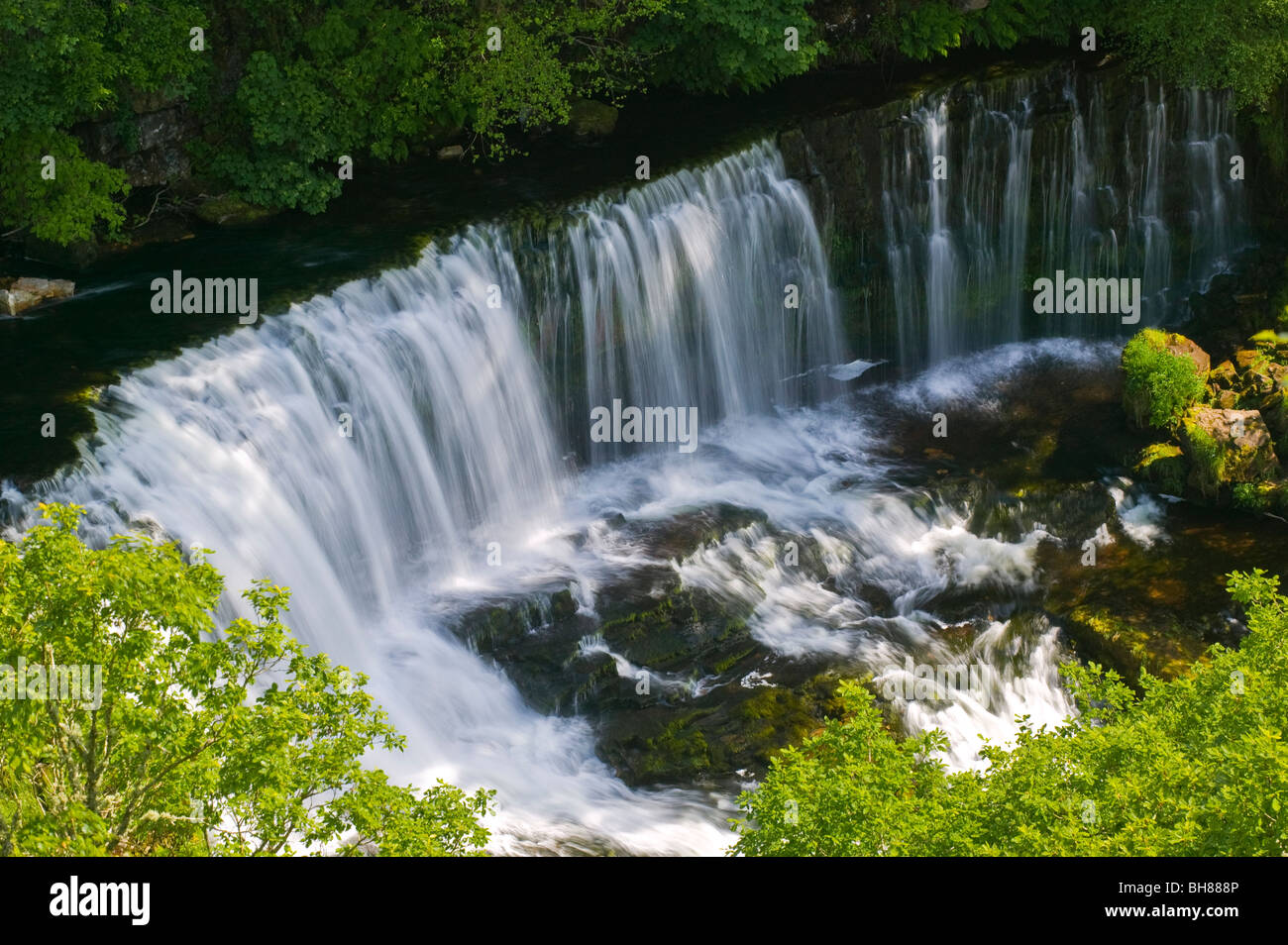 Ystradfellte Wasserfälle Brecon Beacons Nationalpark Powys Wales ...