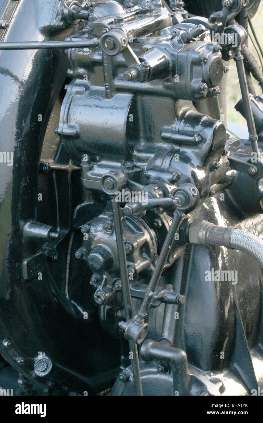 Detail des Rolls-Royce Merlin Motors in der Spitfire-Kampfflugzeuge im ...