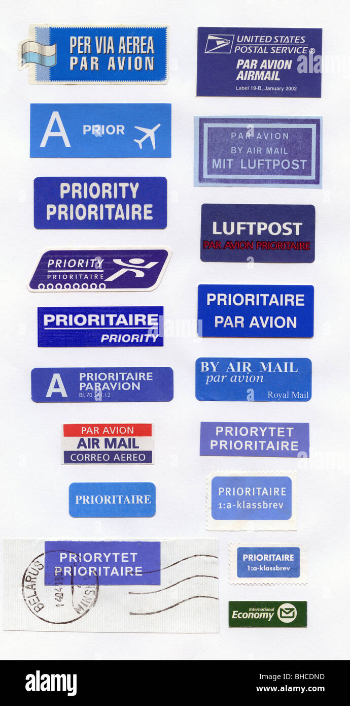 Luftpost aufkleber -Fotos und -Bildmaterial in hoher Auflösung – Alamy