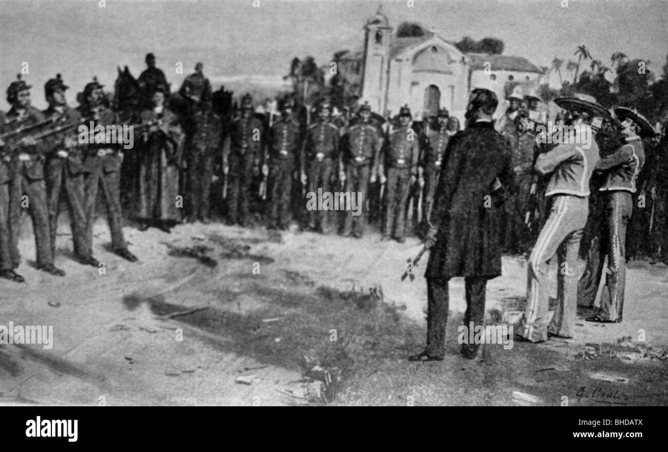Execution of maximilian Schwarzweiß-Stockfotos und -bilder - Alamy