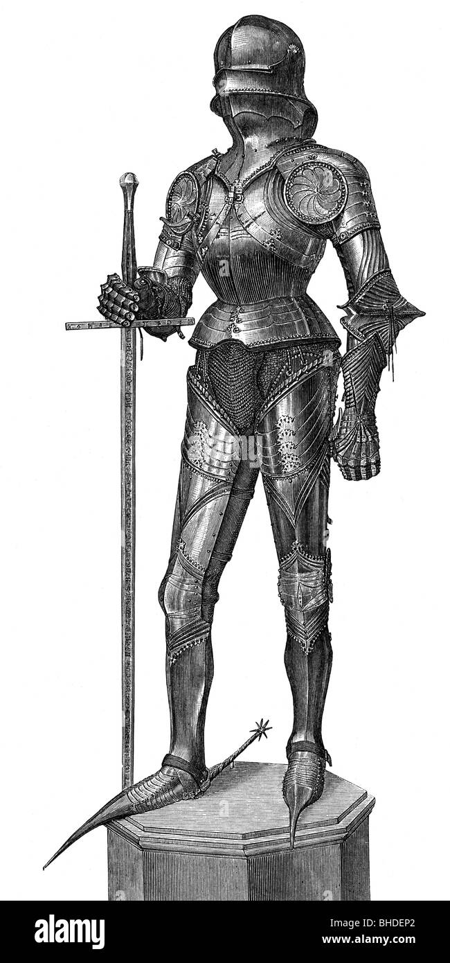 Militär, Mittelalter, Ritter, Rüstung, Platte Rüstung von Holy Roman ...