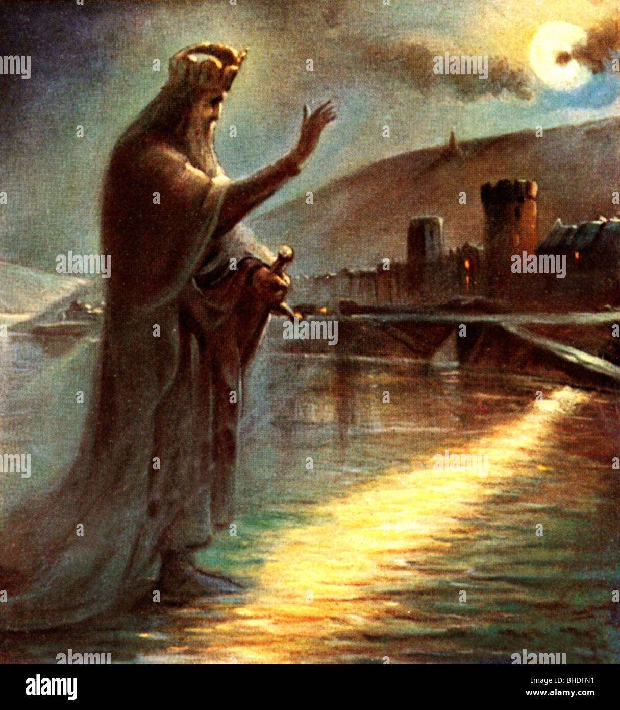 Literatur, sagen / Saga, Saga vom Rhein, Karl der Große Rheinübergang ...