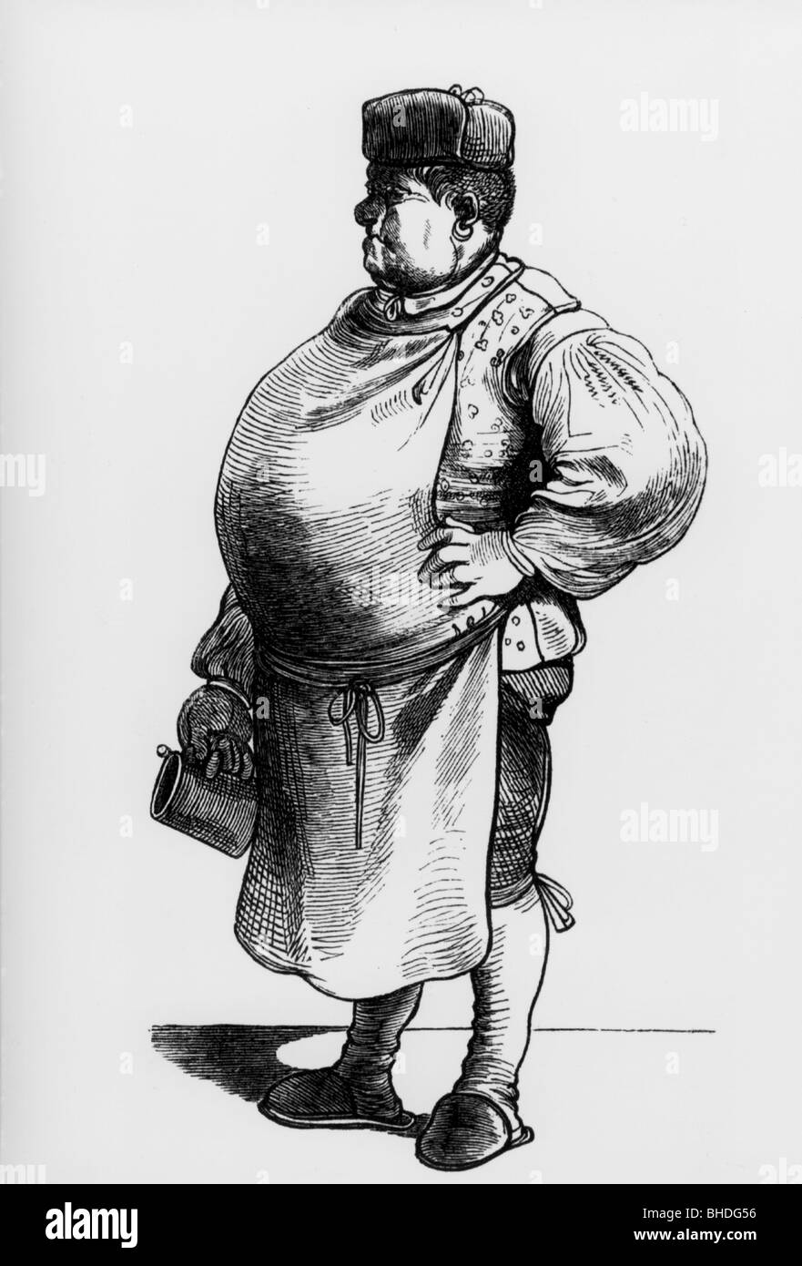 Menschen, 'Der Wirt' (Der Gastwirt), Illustration aus 'Muenchner ...