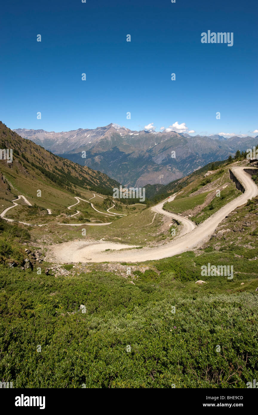 Mountian Hochpass von Fenestrelle nach Susa in italienischen Alpen ...