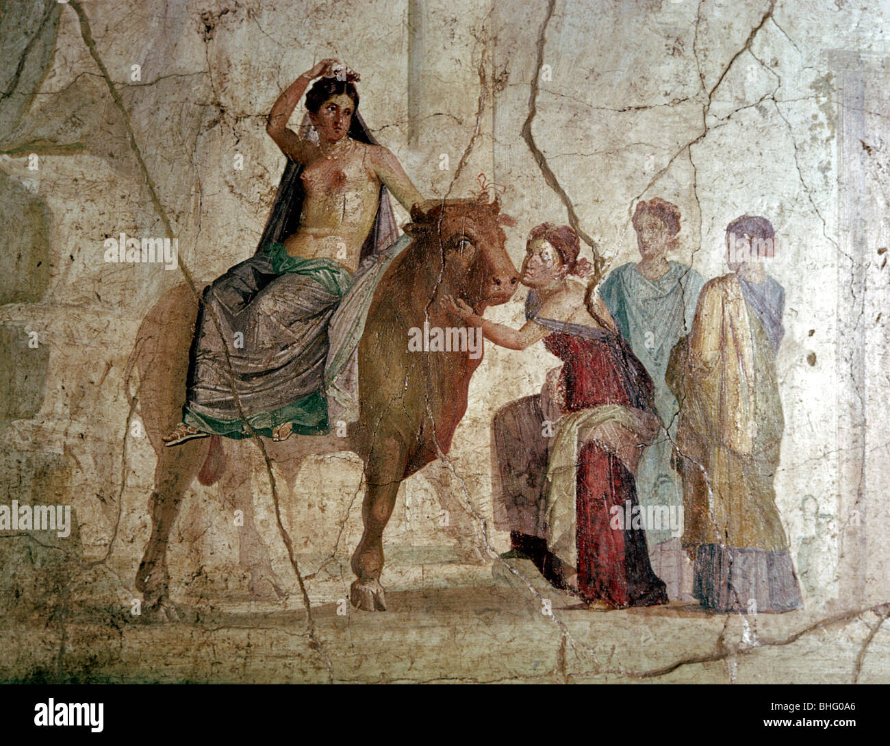 Römische wallpainting Der Raub der Europa, Haus der Jason, Pompeji ...