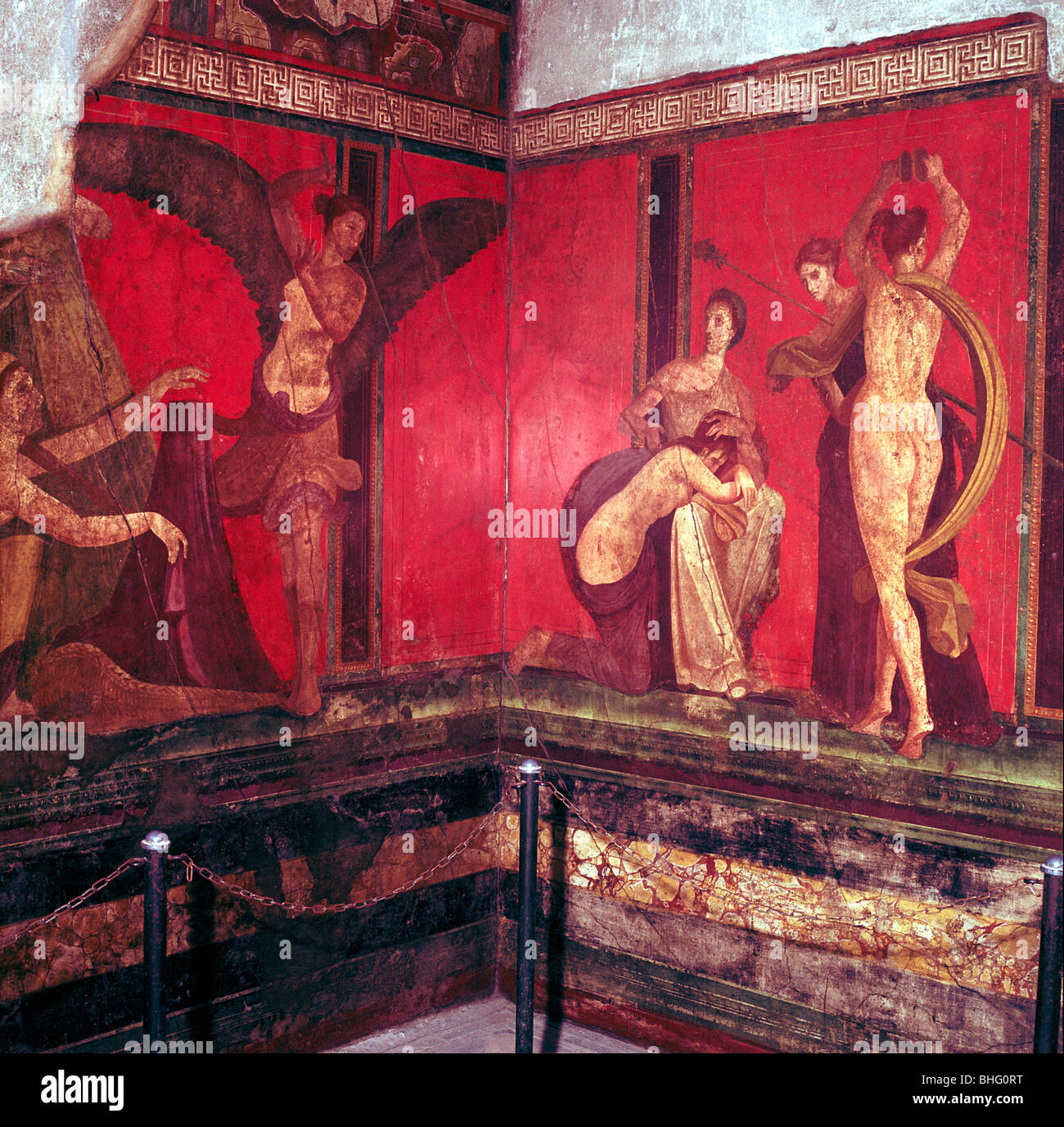 Römische Wandmalerei von der Villa der Mysterien, Pompeji, Italien, 1 ...