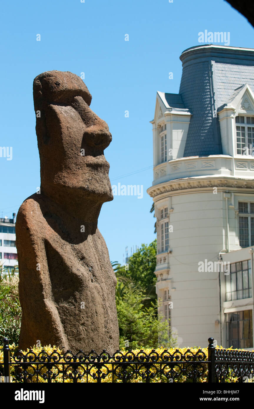 Original Moai (Osterinsel Statue) außerhalb Vina Del Mar archäologische ...