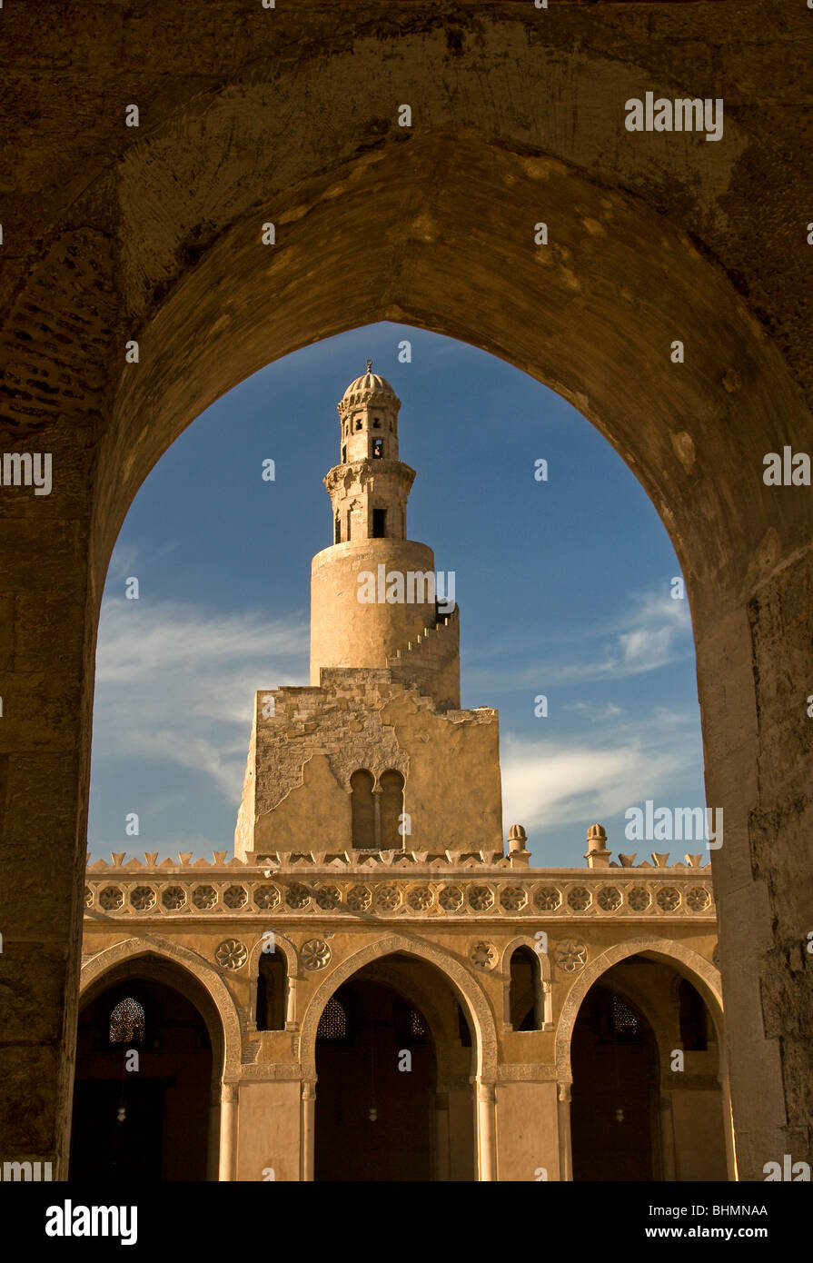 Ibn-Tulun-Moschee Minarett Kairo Ägypten Stockfotografie - Alamy