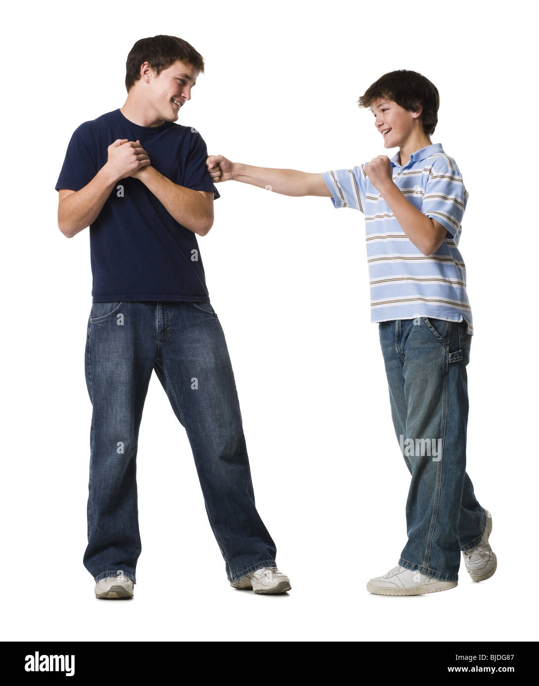 zwei Brüder Ringen Stockfotografie - Alamy