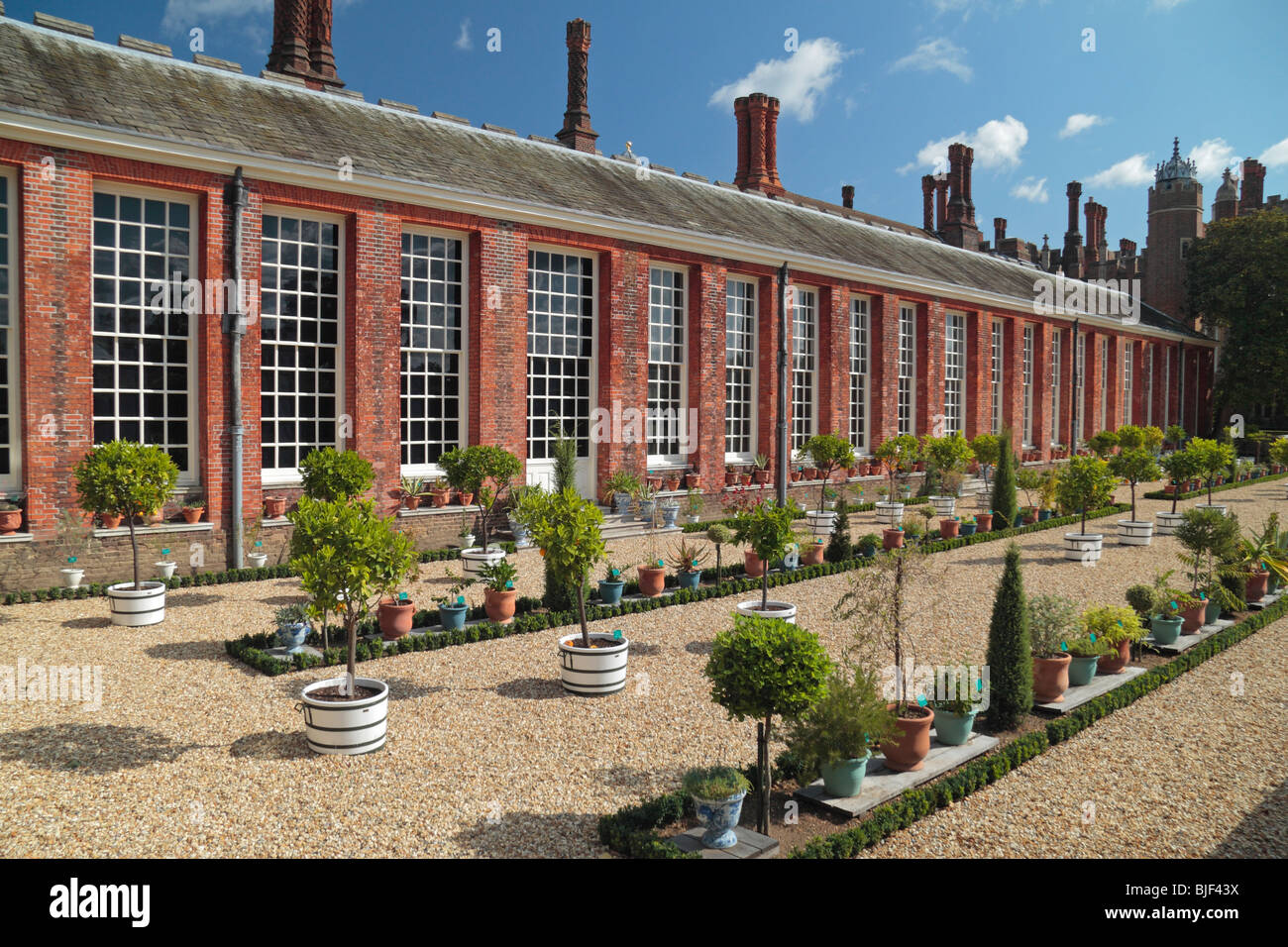 Die untere Orangerie Exoten Garten in Hampton Court Palace, Richmond ...