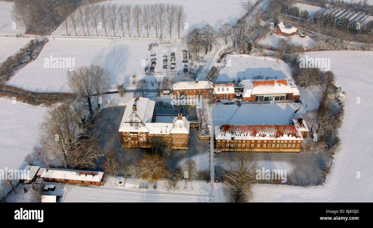 Luftaufnahme, Schloss Werries Burg, Hamm, Ruhrgebiet, Nordrhein ...
