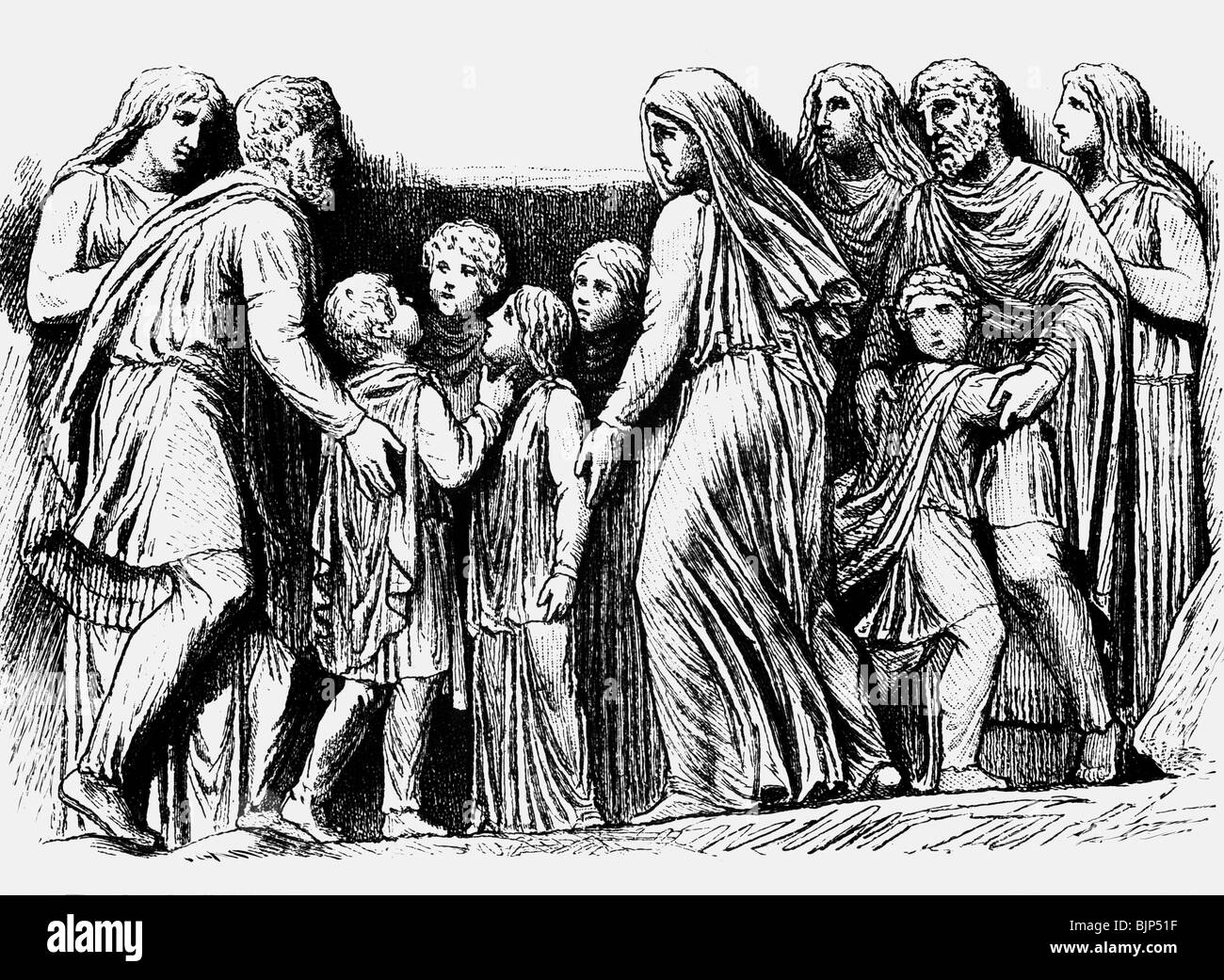 Alte Welt, Germanen, germanische Familie, Befreiung von Der Säule ...