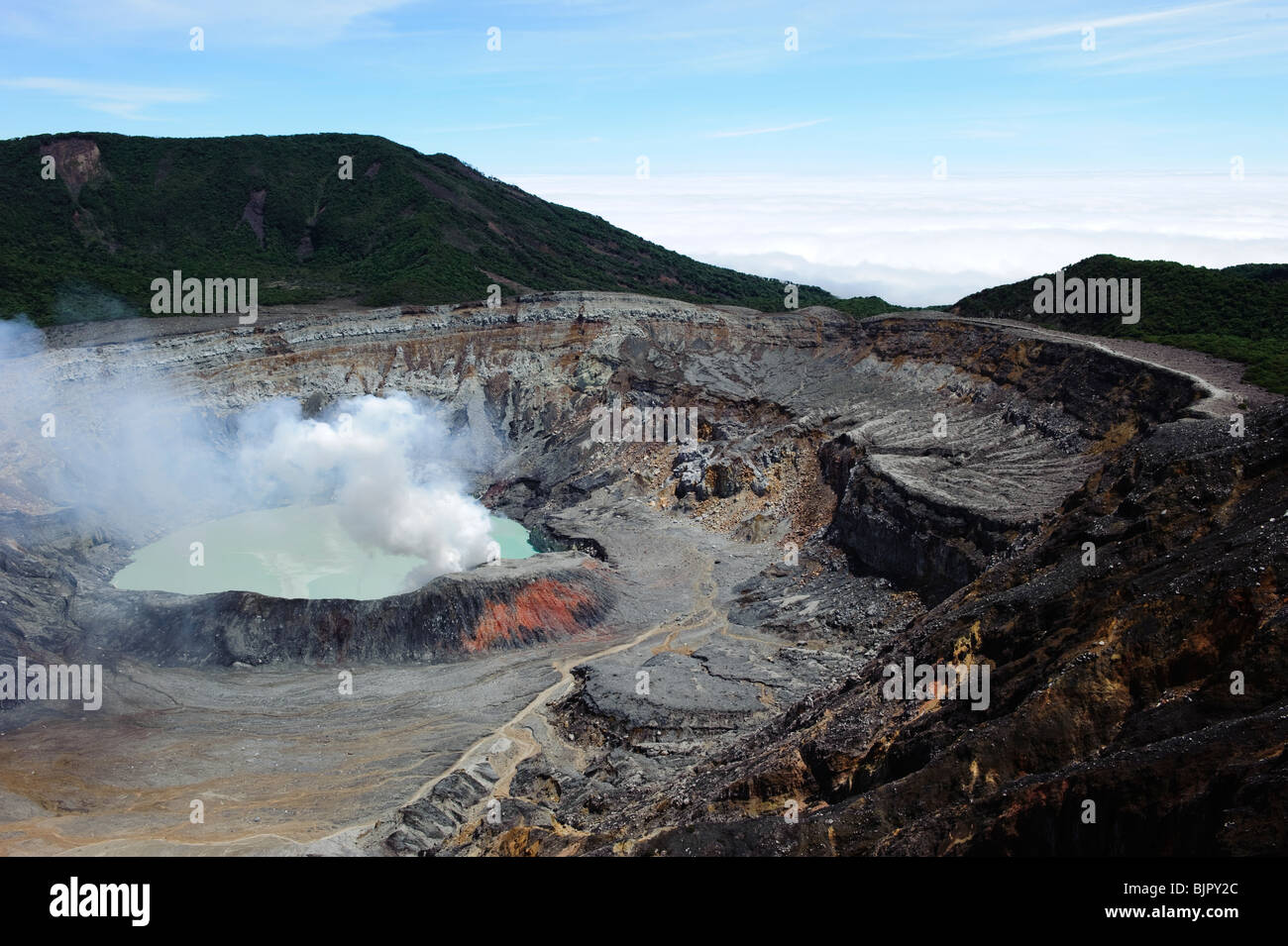 Poás Vulkan Krater, Costa Rica Stockfotografie - Alamy