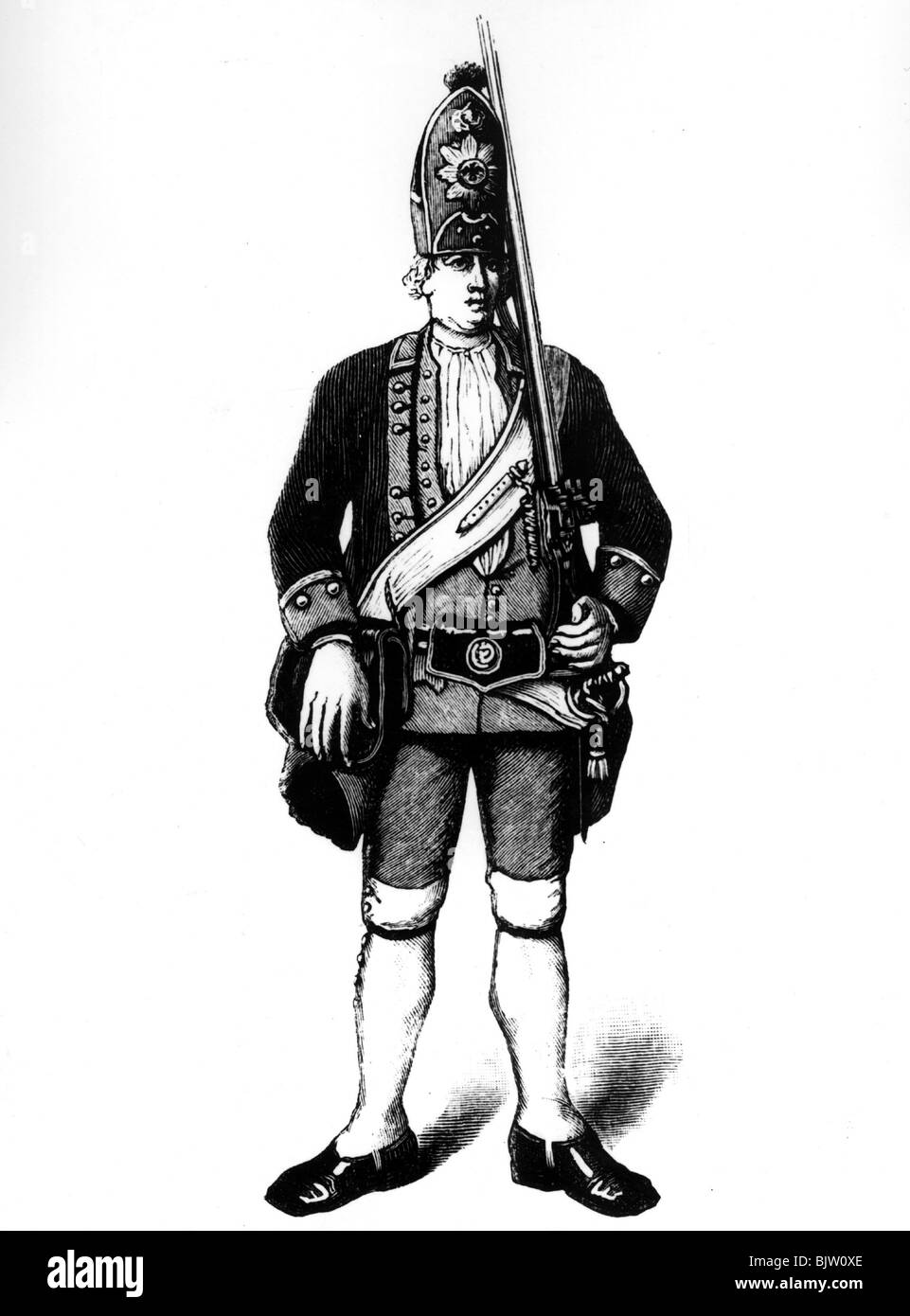 Gravur aus dem 18 jahrhundert gewehr Schwarzweiß-Stockfotos und -bilder ...