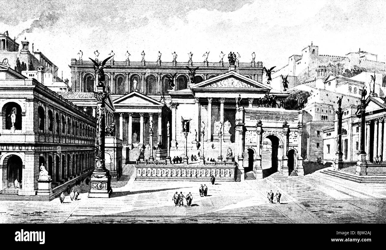 Forum Romanum Reconstruction Stockfotos & Forum Romanum Reconstruction ...