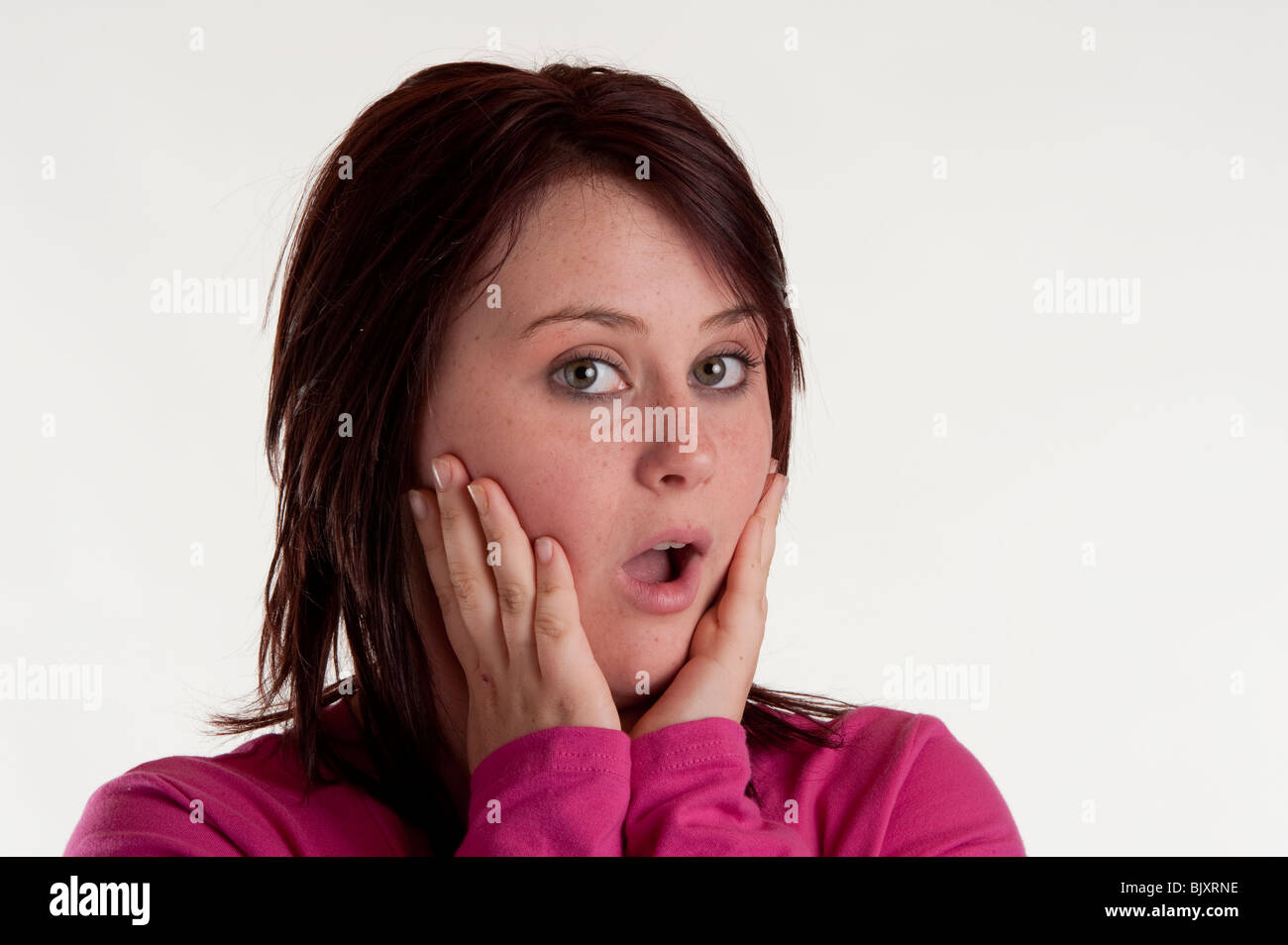 Teenager-Mädchen mit Angst Angst Gesichtsausdruck Stockfotografie - Alamy