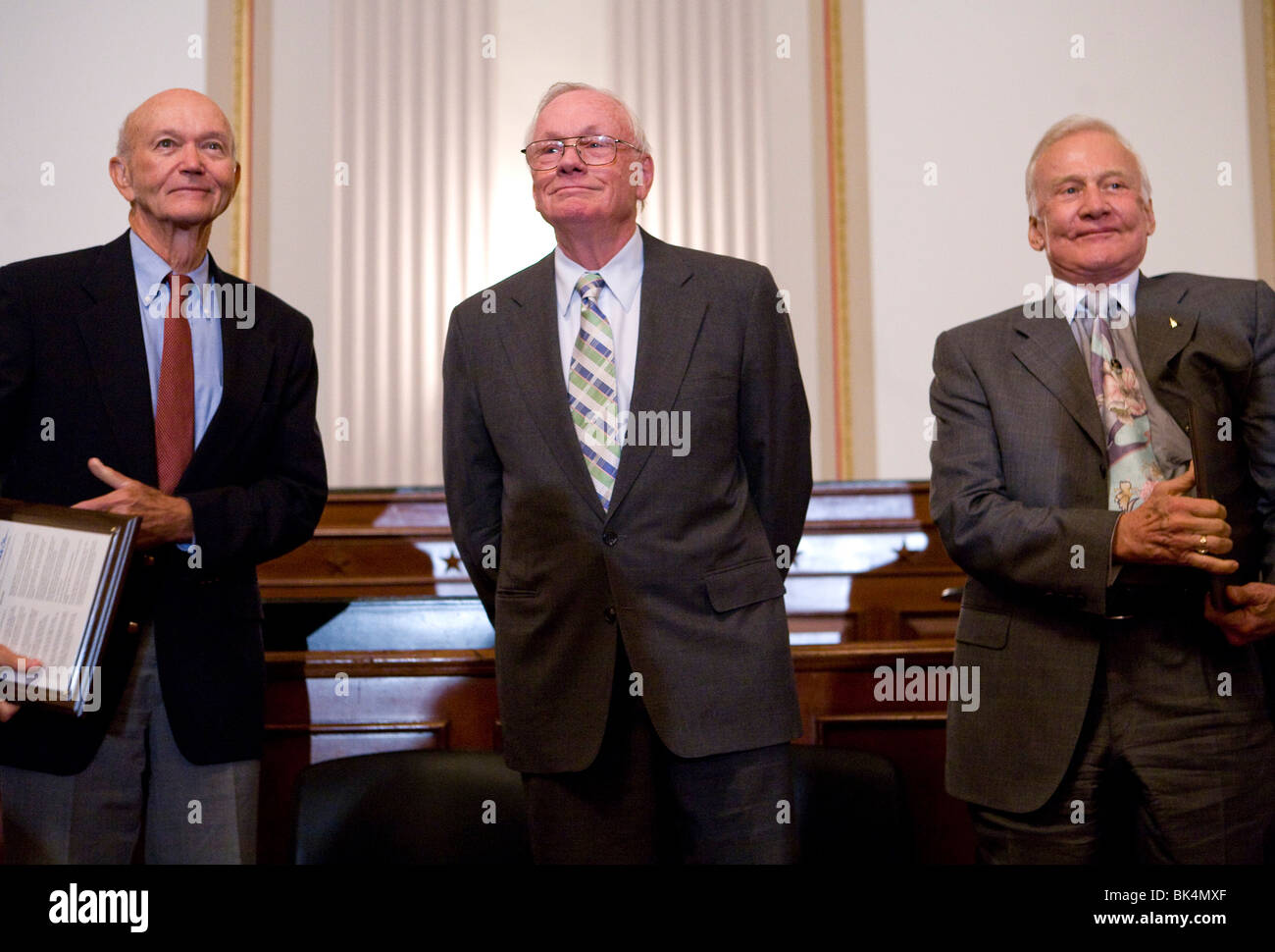 Apollo 11 Astronauten Michael Collins, Neil Armstrong und Buzz Aldrin ...