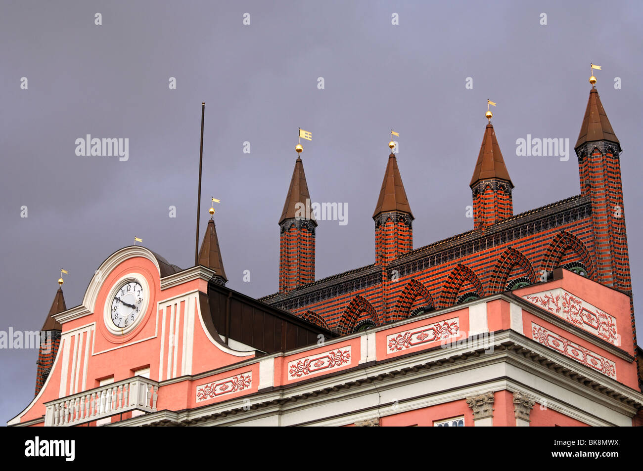Rathaus Rostock, Backsteingotik, Rostock, Mecklenburg-Vorpommern ...