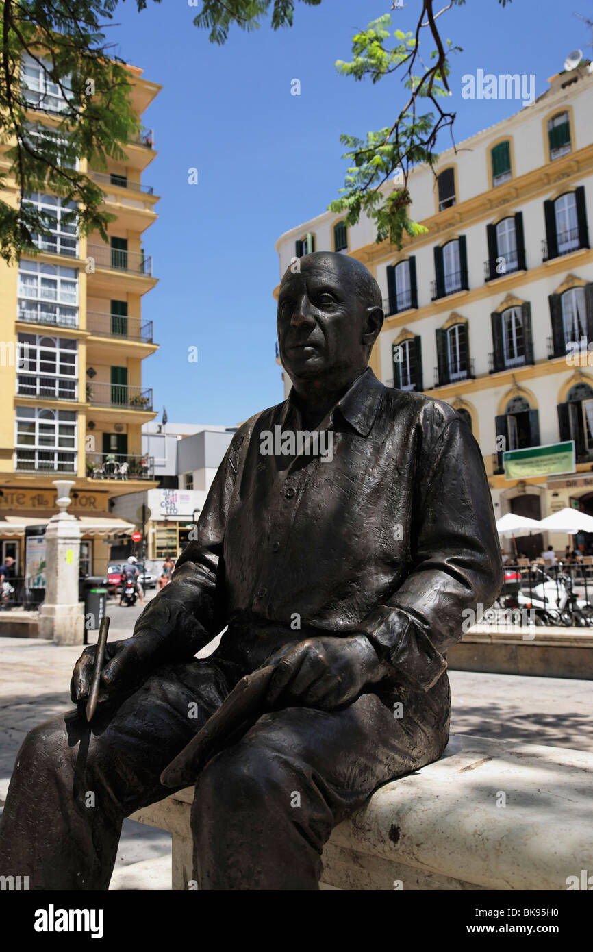 Pablo Picasso Statue, Malaga, Andalusien, Spanien Stockfotografie - Alamy