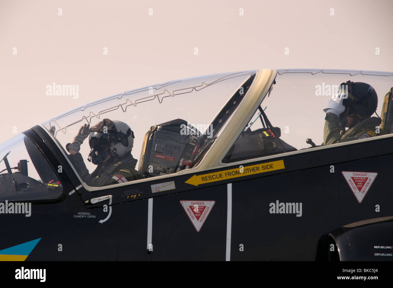 Das Cockpit eines Hawk Jet-Trainer der Royal Navy Stockfotografie - Alamy