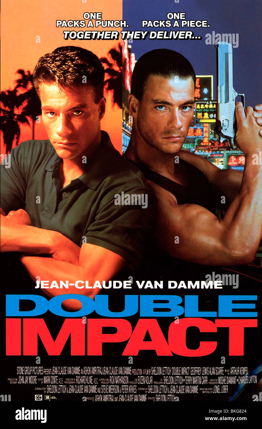 DOUBLE IMPACT -1991 POSTER Stockfotografie - Alamy