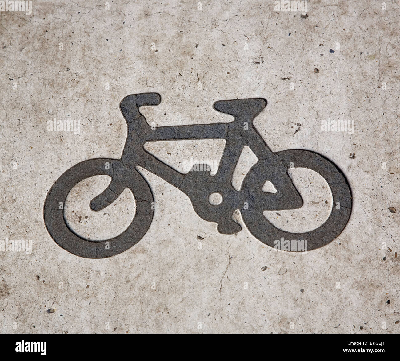 Zyklus Weg Zeichen Grafik - auf Asphalt Stockfotografie - Alamy