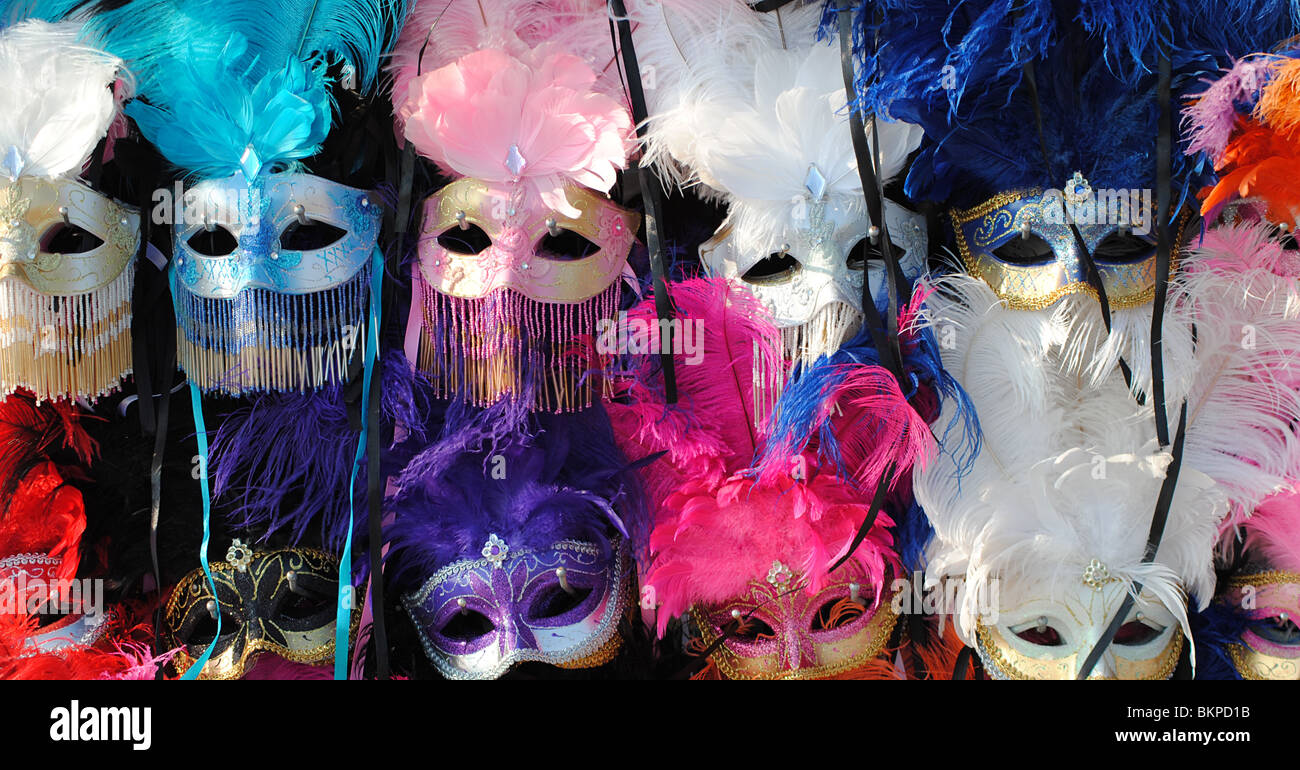 Bunte venezianische Masken, Venedig, Italien Stockfotografie - Alamy