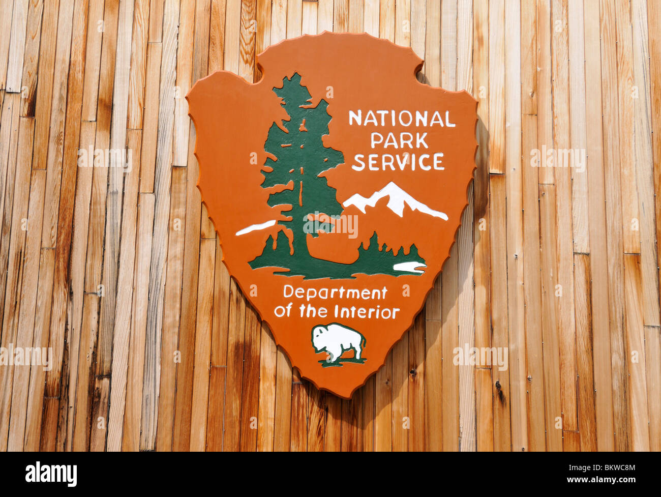 United States National Park Service Schild am Besucherzentrum, Minute ...