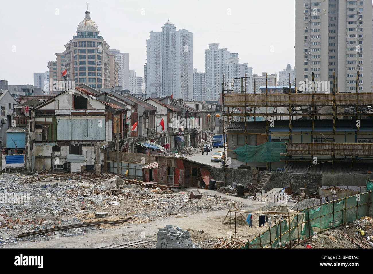 Abbruch in der Altstadt, Lao Xi Men, Sanierungsgebiet, abgerissenen ...