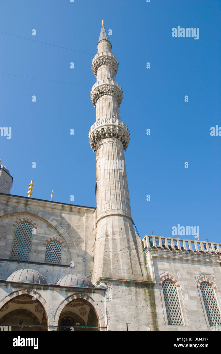 Minarett der blauen Moschee (Sultan Ahmet Camii) Sultanahmet-Viertel ...