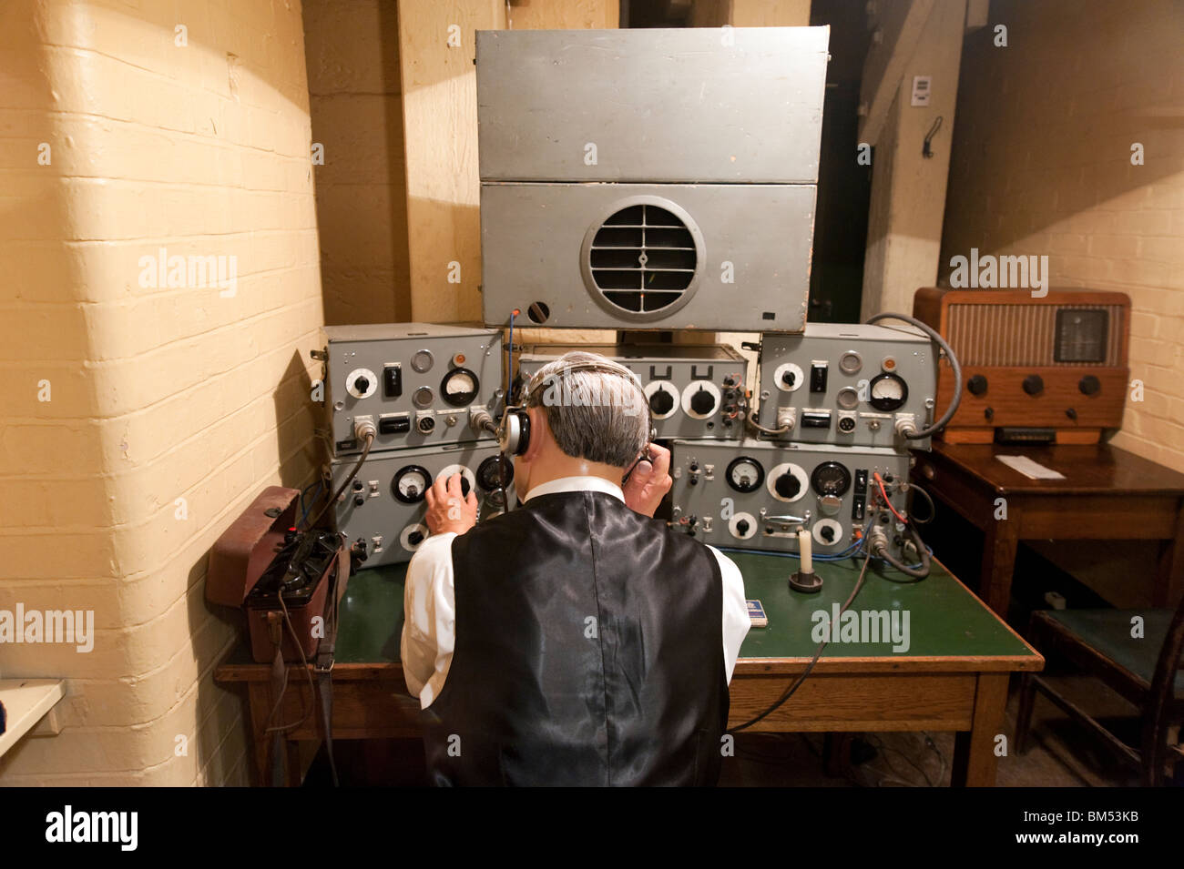 Modell der Funker in Churchill War Rooms Museum, London, England ...