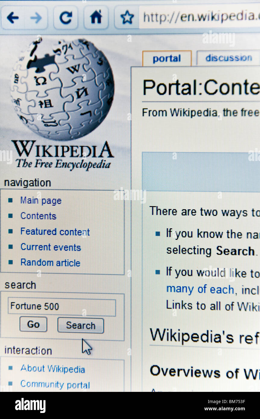 Wikipedia webseite -Fotos und -Bildmaterial in hoher Auflösung – Alamy