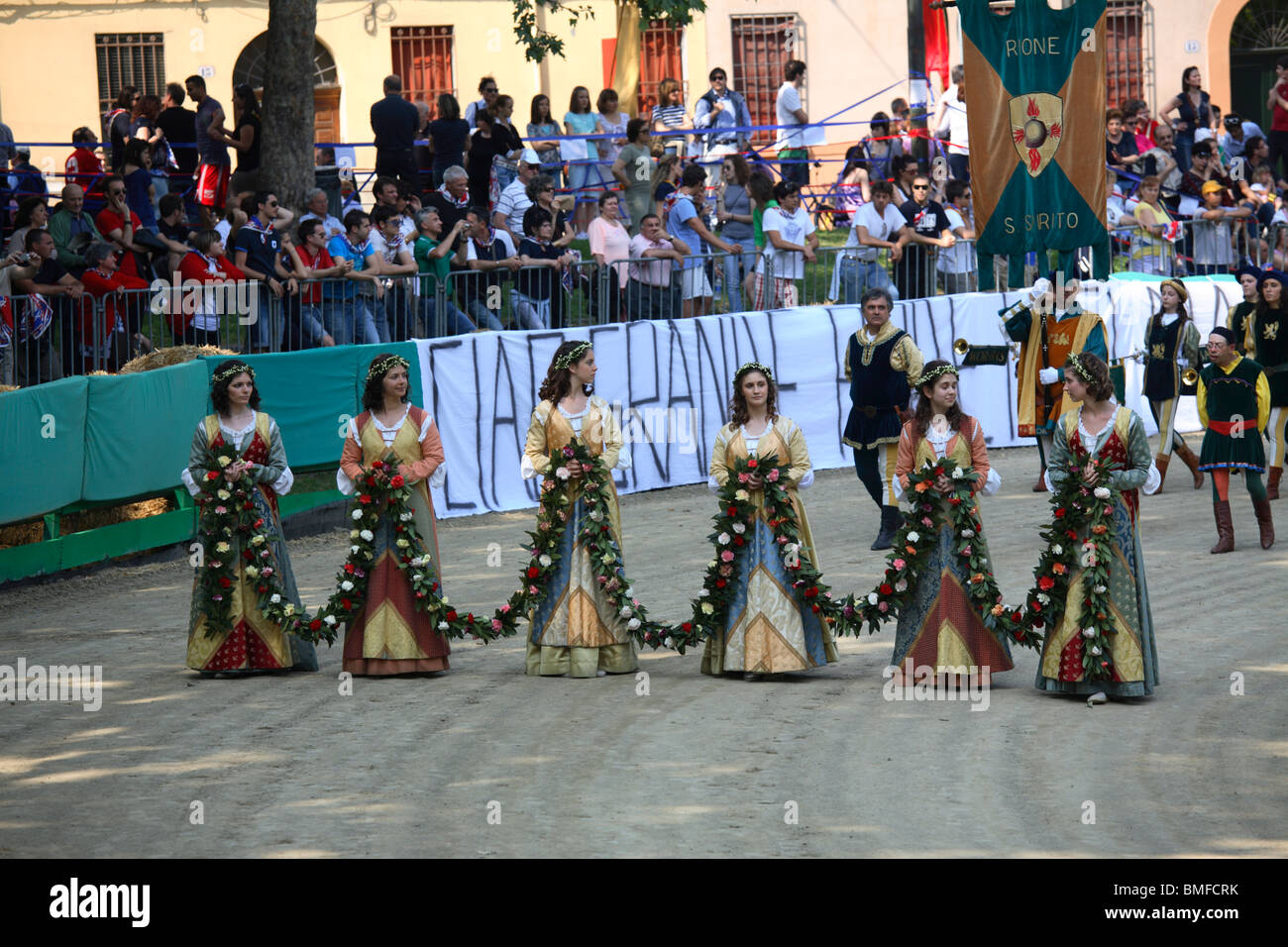 Parade am traditionellen Ferrara Palio, Ferrara, Italien ...