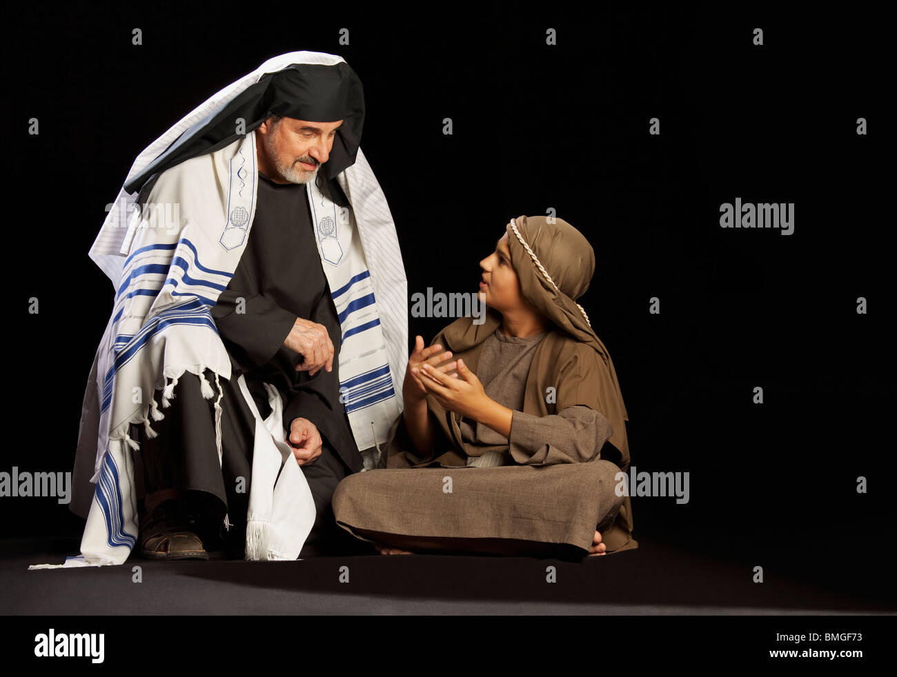 Junge Jesus und ein hoher Priester Stockfotografie - Alamy