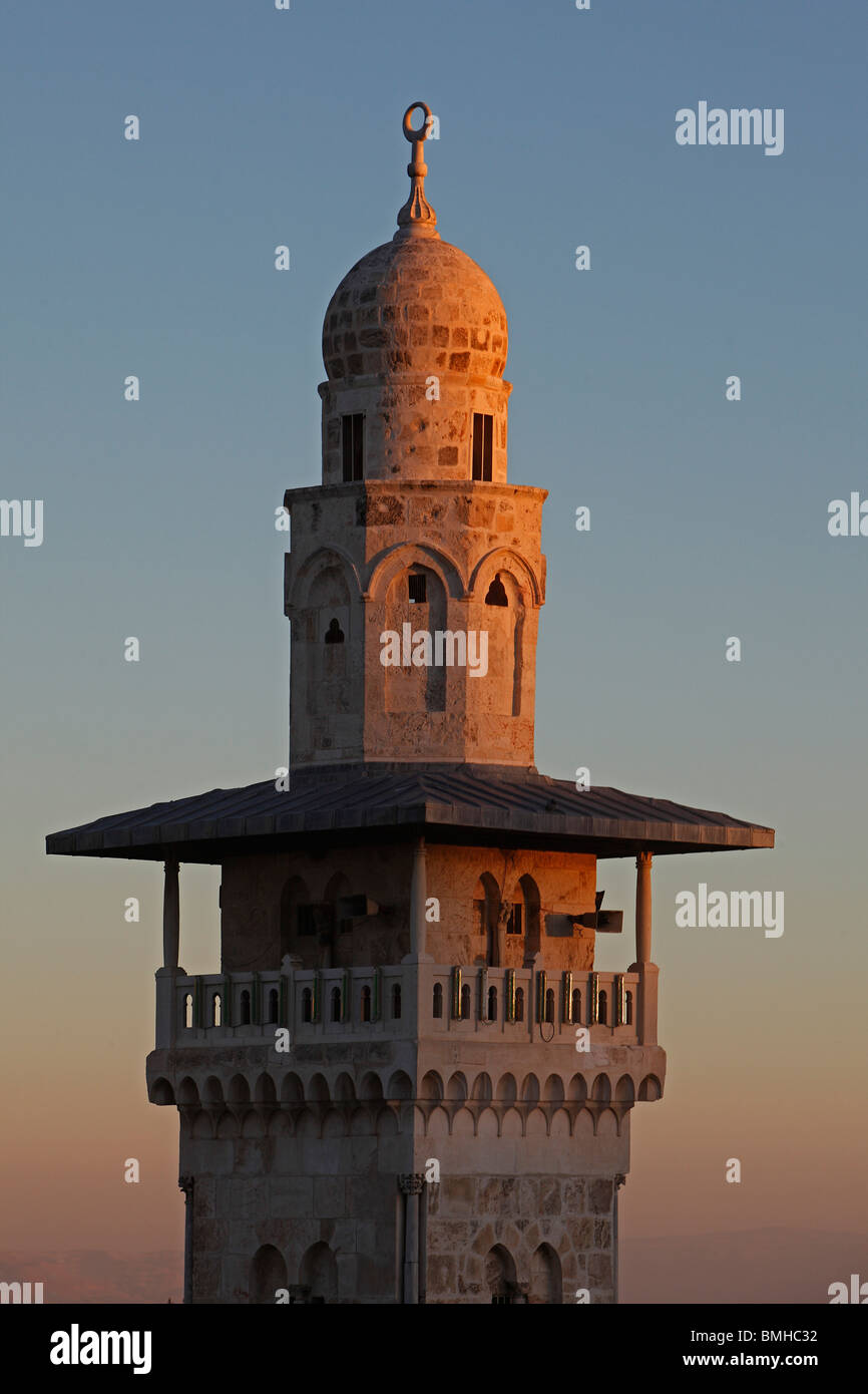 Israel, Jerusalem, Bab el Ghawanimeh Moschee, Minarett, Altstadt ...