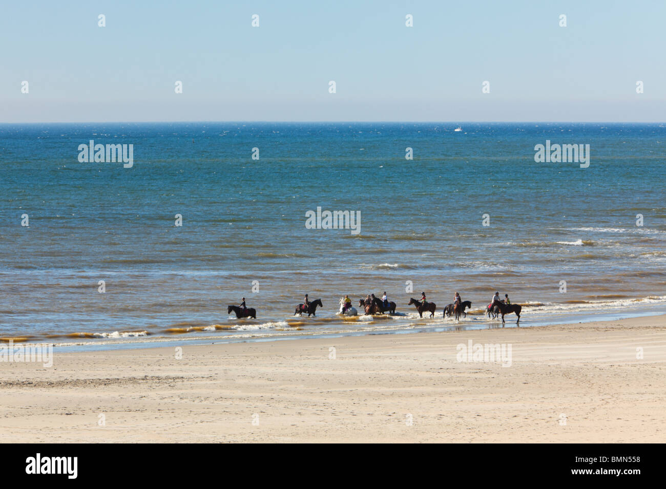 Reiten am Strand von Le Touquet-Paris Plage in der Normandie ...