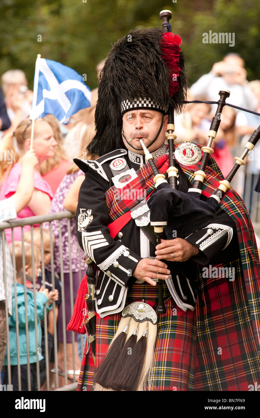 Schottland-Piper Dudelsack bei der Eröffnung der Robert der Bruce Trail ...