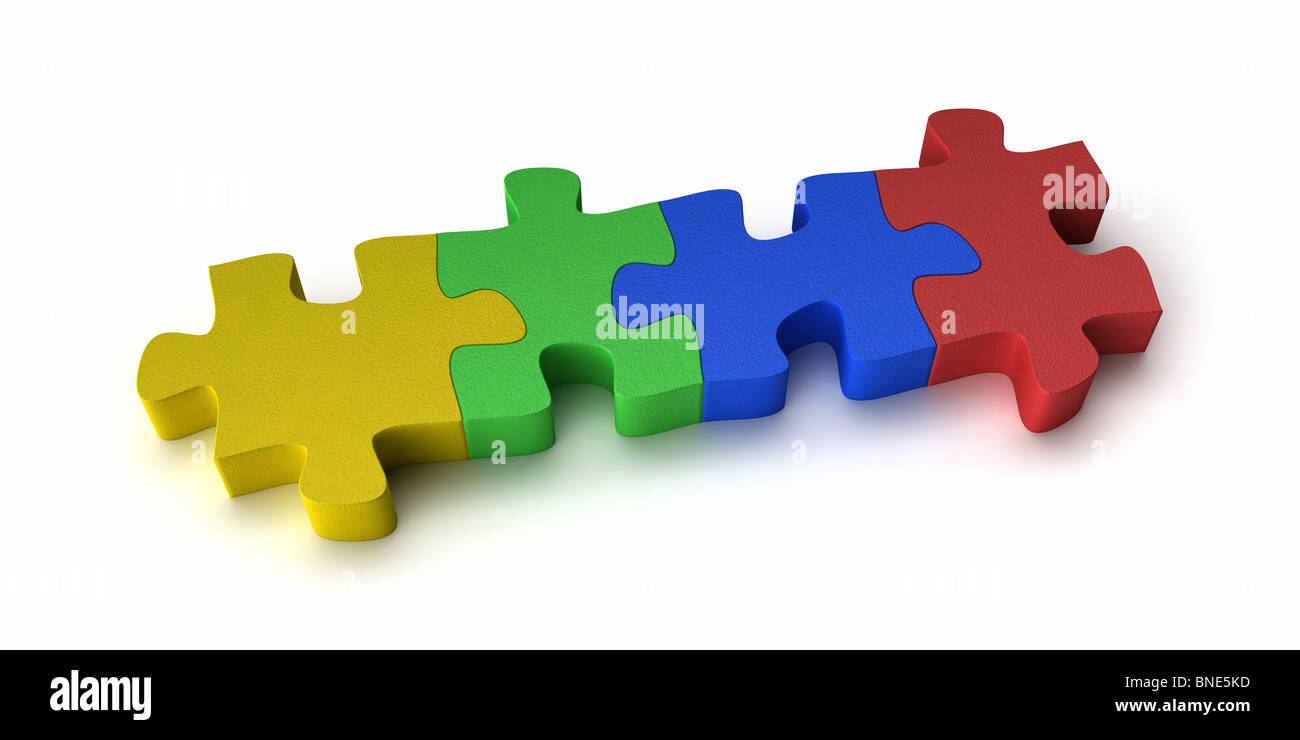 Four colorful jigsaw puzzle pieces -Fotos und -Bildmaterial in hoher ...