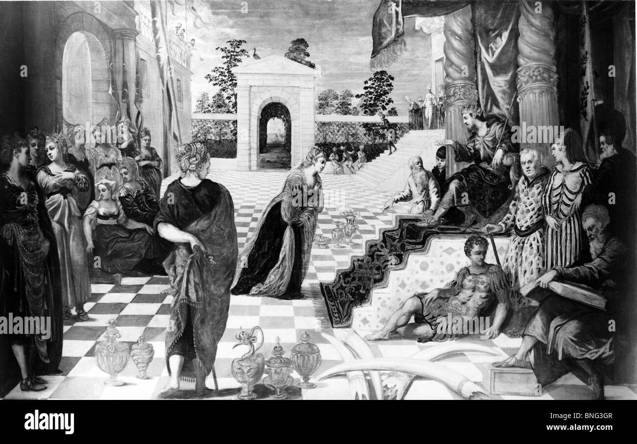 Die Königin von Saba vor Salomo von Jacopo Robusti Tintoretto, 1518 ...